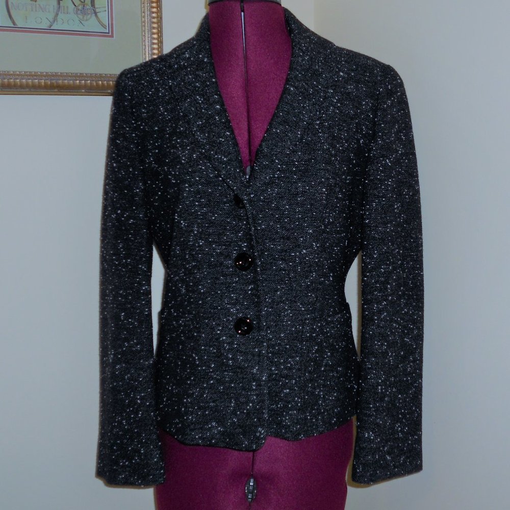 Talbots Collection 6 Black/White Tweed Bazer Jacket - Gem